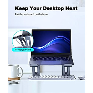 AOEVI Laptop Stand for Desk Ergonomic Computer Stand Detachable Laptop Riser Compatible with 10-17" Laptops Grey