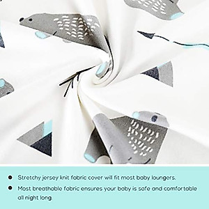 Stretchy Newborn Lounger Cover 2 Pack Sung Fitted Removable Slipcover,Ultra Soft Breathable,Owl & Bear
