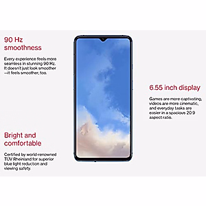 OnePlus 7T (128GB, 8GB) 6.55" AMOLED 90Hz Display, Snapdragon 855+, T-Mobile Unlocked Global 4G LTE GSM (AT&T, Metro, Cricket) (Glacier Blue)
