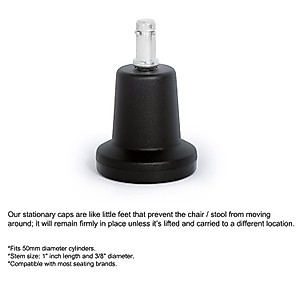 Perch Life Height Adjustable Stool with Stationary Caps | Desk Height 18-23 inches | 250-pound Weight Capacity | (Black Vinyl)