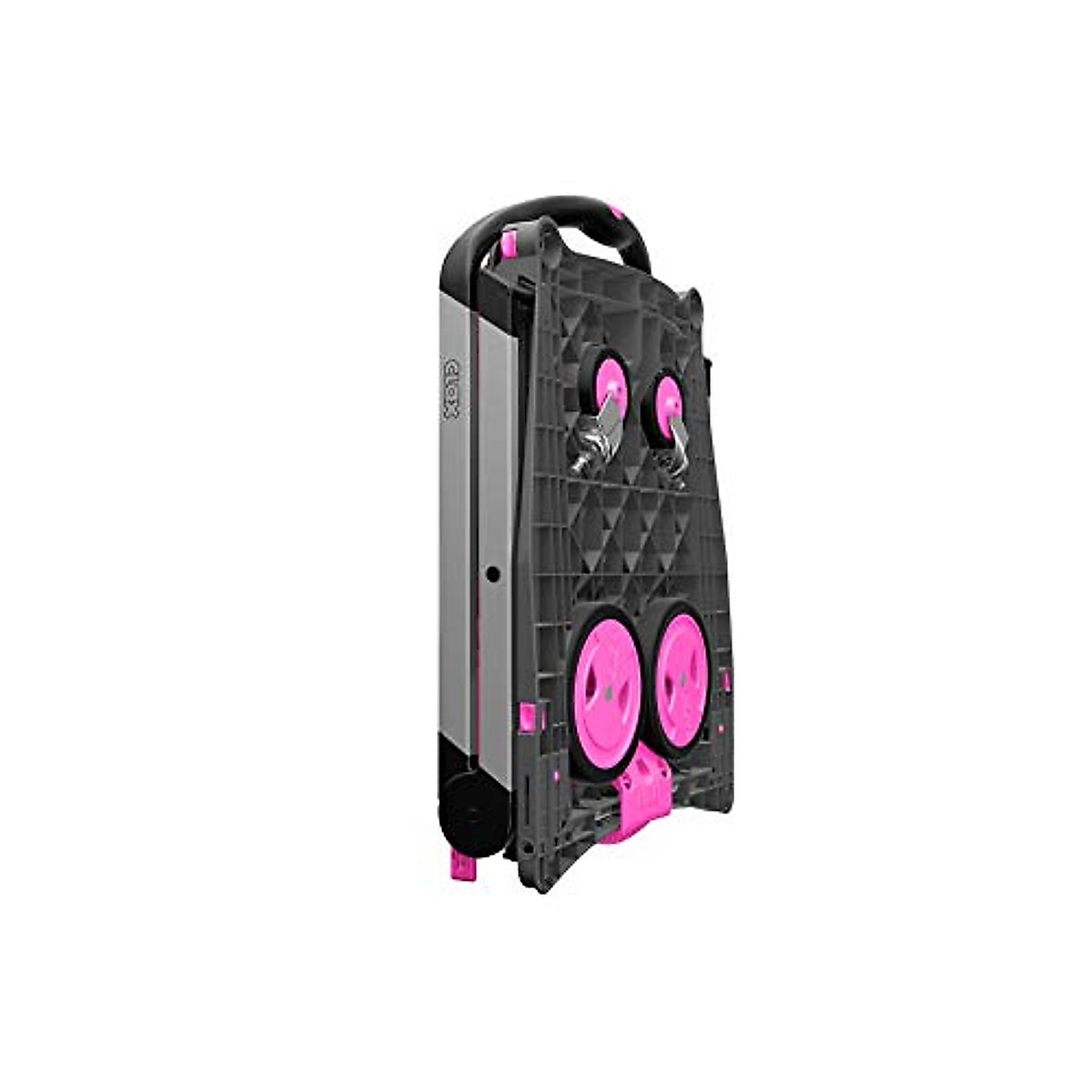 CLAX® The Original | Made in Germany | Multi Use Functional Collapsible Carts | Mobile Folding Trolley | Storage Cart Wagon | Shopping Cart with 2 Storage Crates (Pink)