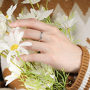 Ladylike Moissanite Wedding Bands Inlay Set 3 Stone Womens Band Rings Engagement Ring for Women 18K Gold Plated Silver Lab Created Diamond Rings with D Color VVS1 Moissanite Gemstone, Size 6.5