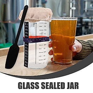 1 Set Tank with Scale Glass Jar Sourdough Bottle with Scale Sourdough Starter Jar Kit Sealing Canister Glass Container Sealed Container Glass Storage Kettle
