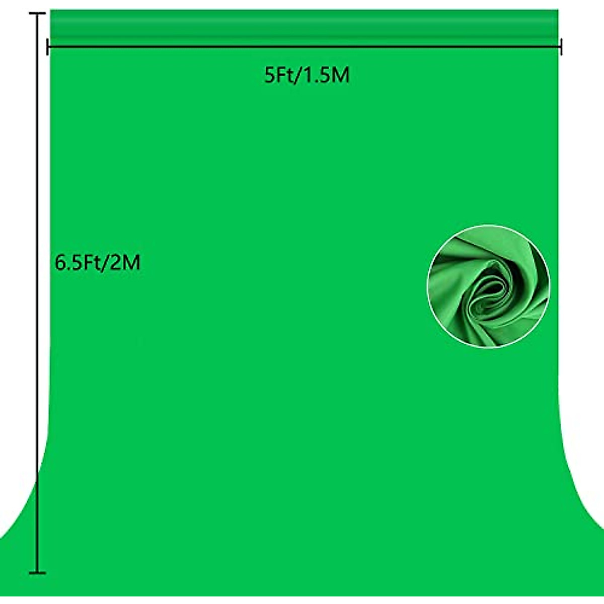 Green Screen Backdrop with Stand kit,YELANGU 6.5X5ft Portable Photographic Studio Photo Background for Streaming, ID Photos, Video conferences and interviews