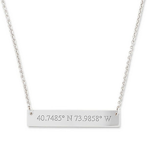 Women's Custom Engraved Sterling Silver Coordinate Bar Necklace (16" with 2" extender) - Personalized Necklace for Women - Gift for Girlfriend - Gifts for Mom