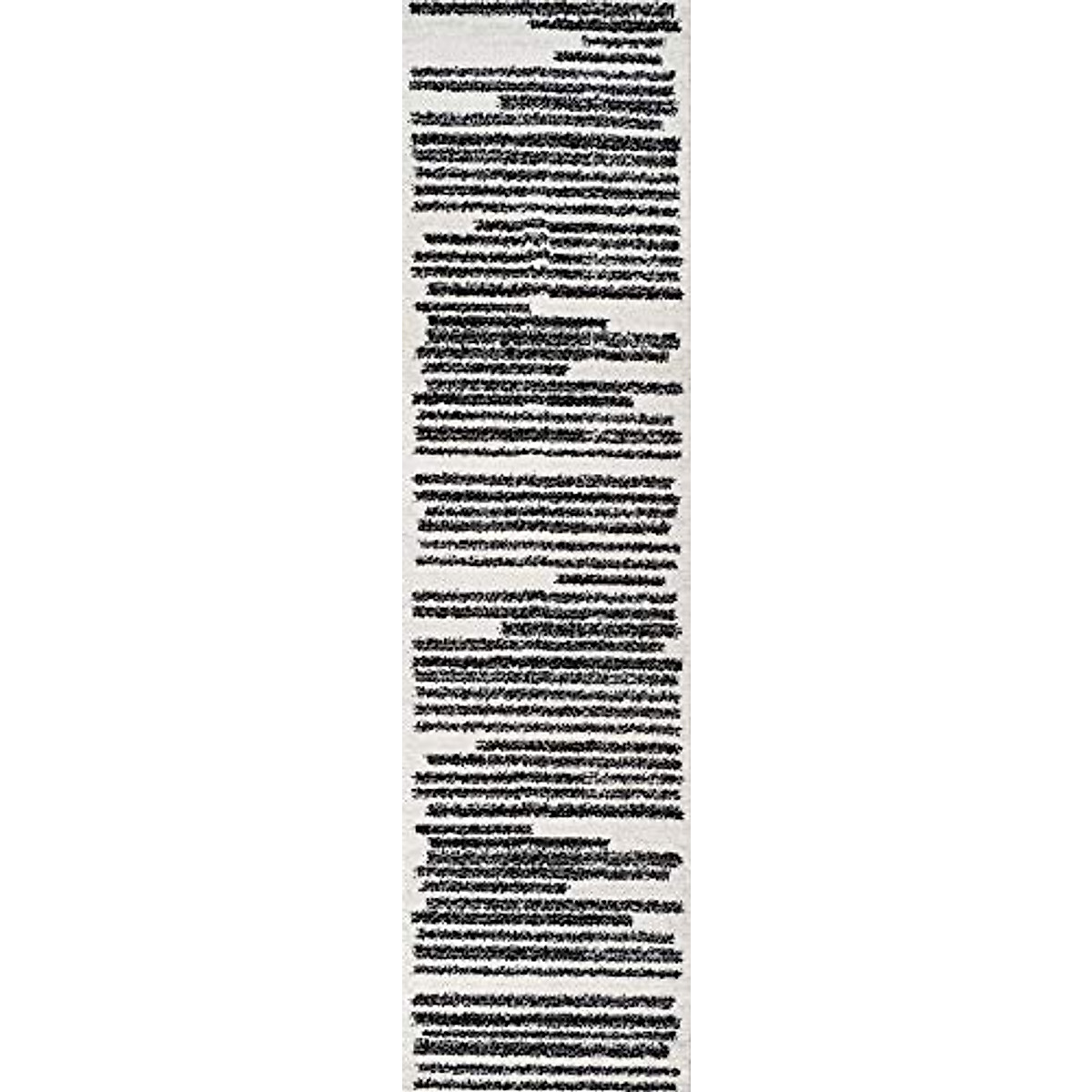 JONATHAN Y MOH207A-28 Khalil Modern Berber Stripe Indoor Farmhouse Area-Rug Bohemian Minimalistic Striped Easy-Cleaning Bedroom Kitchen Living Room Non Shedding, 2 X 8, Cream,Black