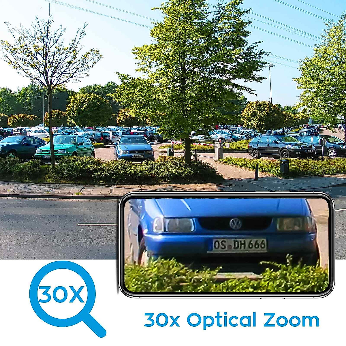 xmartO [Auto Track & 240x Zoom] Unicorn PRO 2K HD Wireless Security Camera Outdoor Pan/Tilt/Zoom (Auto Zoom, Enhanced 2-Way Audio,Smart 720lm Flood Lights & 260ft IR Night Vision, 2.4G WiFi