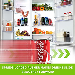 Drink Organizer for Fridge, Upgraded Soda Can Dispenser for Refrigerator with Fixed Clip, Automatic Fridge Drink Dispenser Holds up to 25 Cans, 5 Row