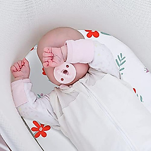 Bassinet Sheet Floral, 33" X 17" Flexible for Different Cradle and Bassinet Mattress, Soft Breathable Universal Sheet for Rectangle, Oval, Hourglass Bassinet Mattress