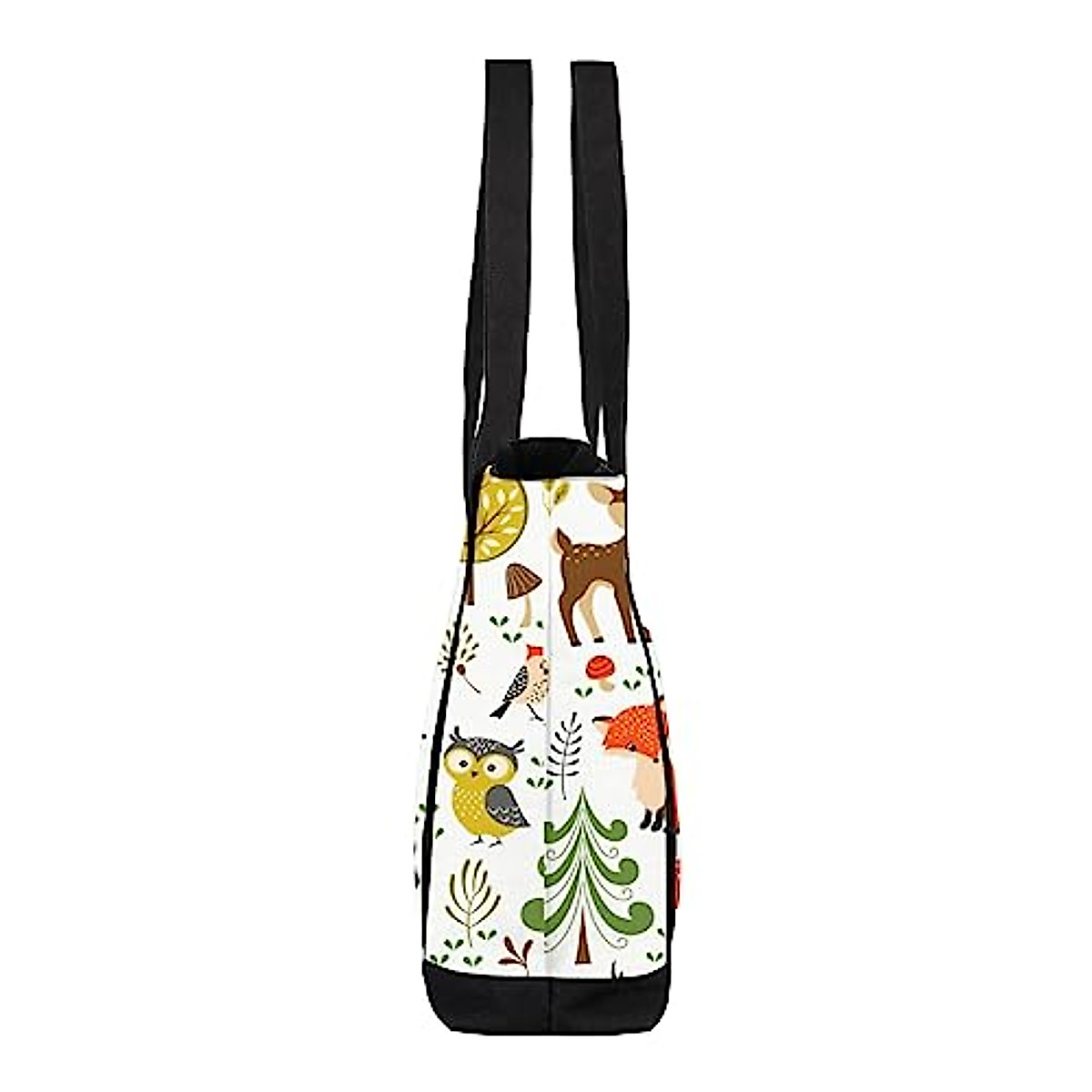 bisibuy Cute Animals Mushrooms Berries Tote Bag Tote Bag for Women Reusable Grocery Shopping Cloth Bags with Zipper Large Capacity Foldable Handbag Gym Bag for Gift Activity