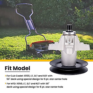 Set of 3, New Spindle Assembly 50" RZT for MTD Cub Cadet LGTX1050 RZT50 LT1050 918-04125B 918-04126 618-04126 918-04125 618-04125