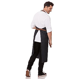 Chef Works Unisex Memphis Chefs Bib Apron, Indigo Blue, One Size