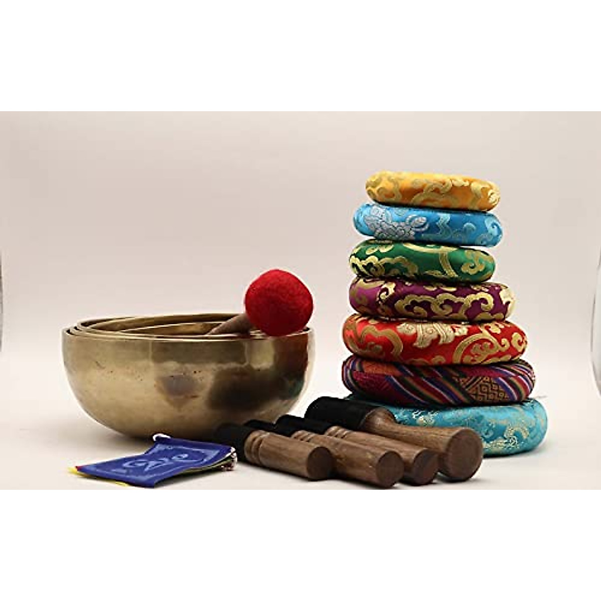 Chakra Healing Tibetan Singing Bowl - Set of 7 - Hand Hammered Tibetan Meditation Singing Bowl Nepal