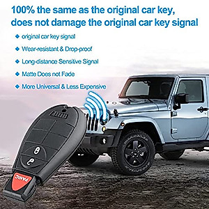 3 Button Key Fob for Dodge Charger , Challenger, Grand Caravan, RAM 1500 2500 3500,Keyless Entry Remote Replacement Fit for Chrysler Town and Country,Chrysler 300 with 433MHZ FCC ID M3N5WY783X (2PCS)