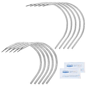 JIESIBAO 10PCS 14G 16G Curved Piercing Needles,Disposable Stainless Steel Piercing Needles for Ear Nose Tragus Cartilage Helix Belly Button Navel Piercing