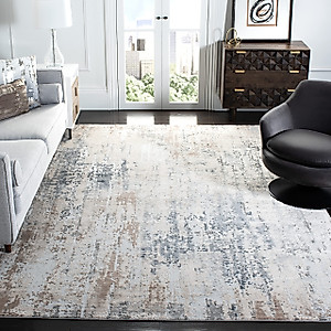 SAFAVIEH Invista Collection Area Rug - 8' x 10', Cream & Grey, Modern Abstract Design, Non-Shedding & Easy Care, Ideal for High Traffic Areas in Living Room, Bedroom (INV432A)