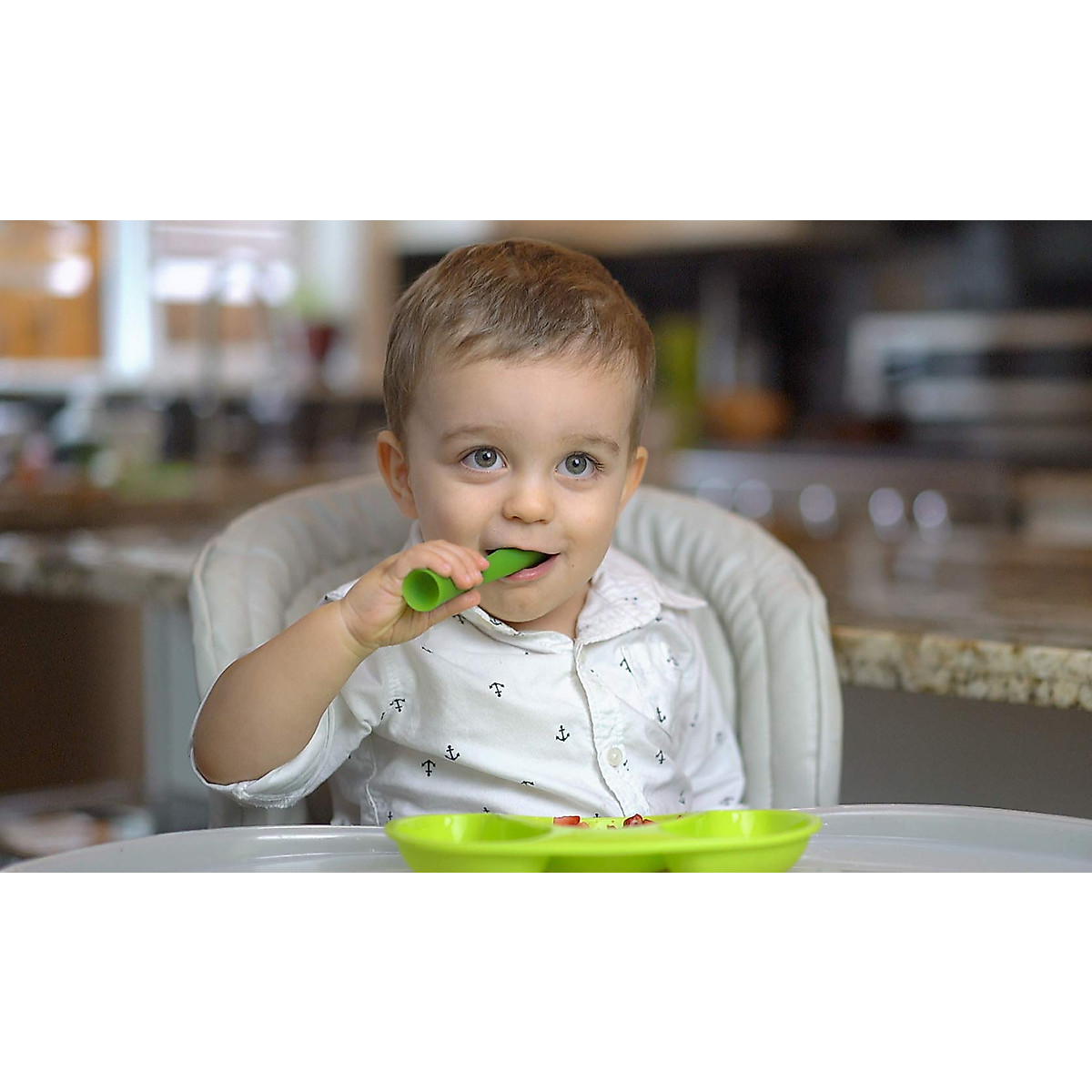 Olababy 2 Piece Baby Led Weaning Advanced Feeding Set, Includes Training Spoon and Steambowl