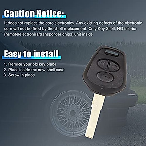 X AUTOHAUX 2pcs 3 Buttons Uncut Insert Key Fob keyless Entry Remote Control Key Case Shell Replacement for Porsche Cayenne 911 996 Boxster S 986
