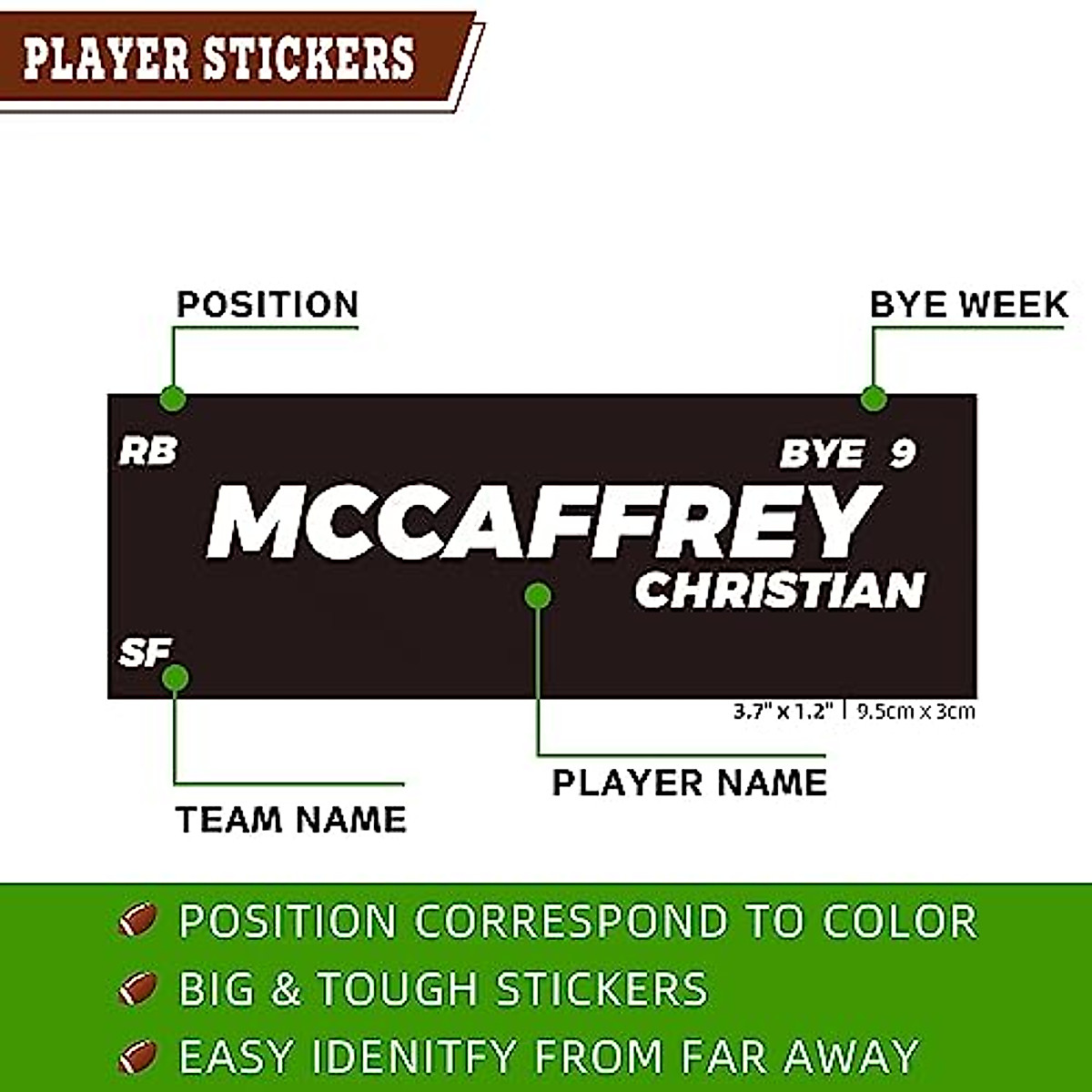 Fantasy Football Draft Board 2023-2024 Kit, 580 Player Labels, 6 Feet x 4 Feet Large Board with 14 Teams, 20 Rounds, 2023 Top Rookie, Blank Label