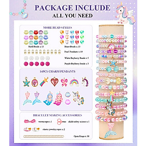 DUDUCOFU 900Pcs Mermaid Bracelet Making Kit for Girls Kids Charm DIY Beads for Jewelry Making, Friendship Bracelet Kit with Ocean Pearl Shell Butterfly Beads for Bracelet Necklace Making
