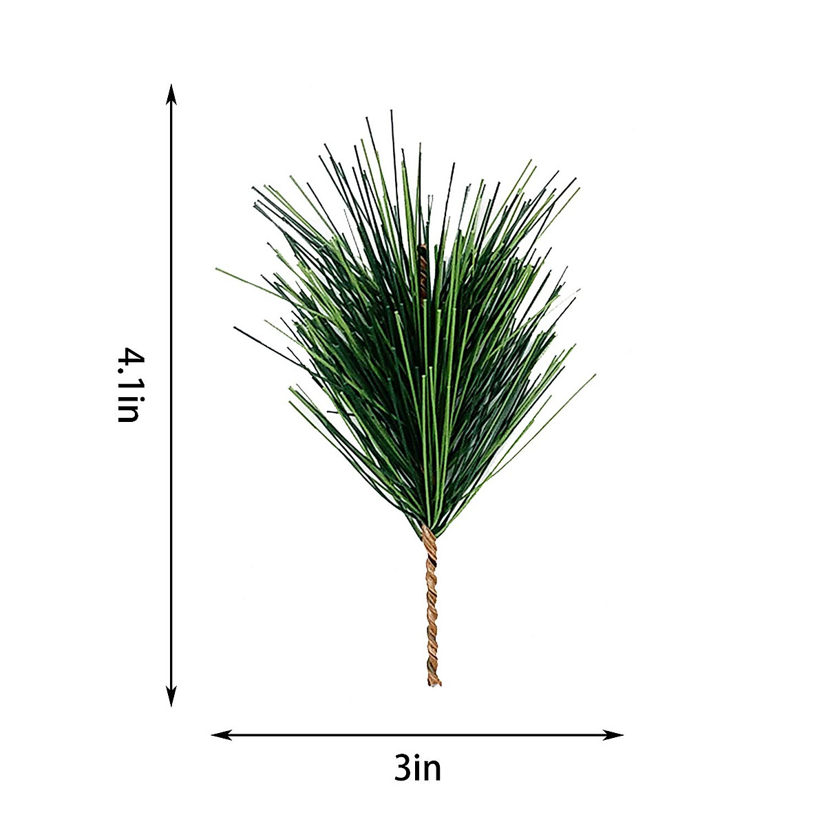 Purple Star 80 PCS Artificial Green Pine Needles Branches-4.0" x 2.0 Inch Pine Twigs Stems Picks-Fake Greenery Pine Picks for Christmas Garland Wreath and Home Holiday Garden Decoration (80pcs)