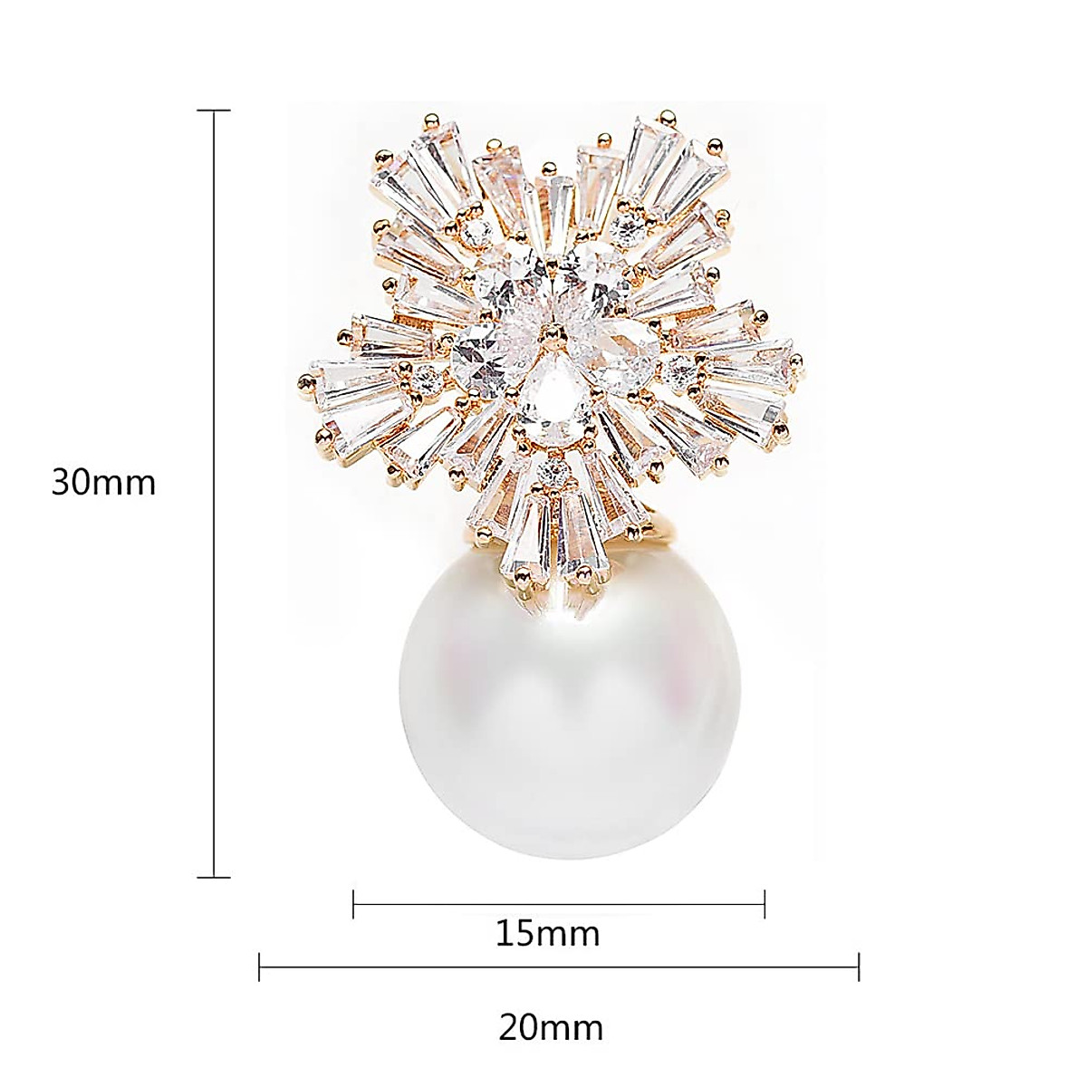 Fashion Chic Simulated Pearl Studs Snowflake Earrings For Women (Gold)