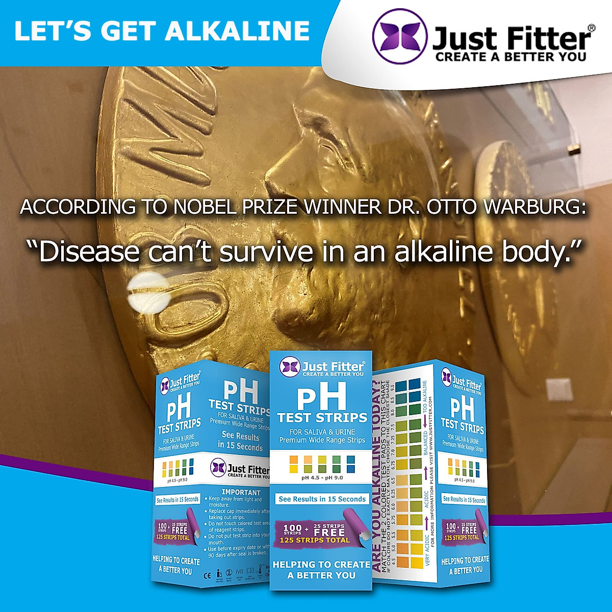 pH Test Strips (3 Bottles). Test Alkaline and Acid Levels in The Body. Track & Monitor Your pH Level Using Saliva and Urine. Highly Accurate Results in Seconds. 125 Strips per Bottle (100 + 25 Free).
