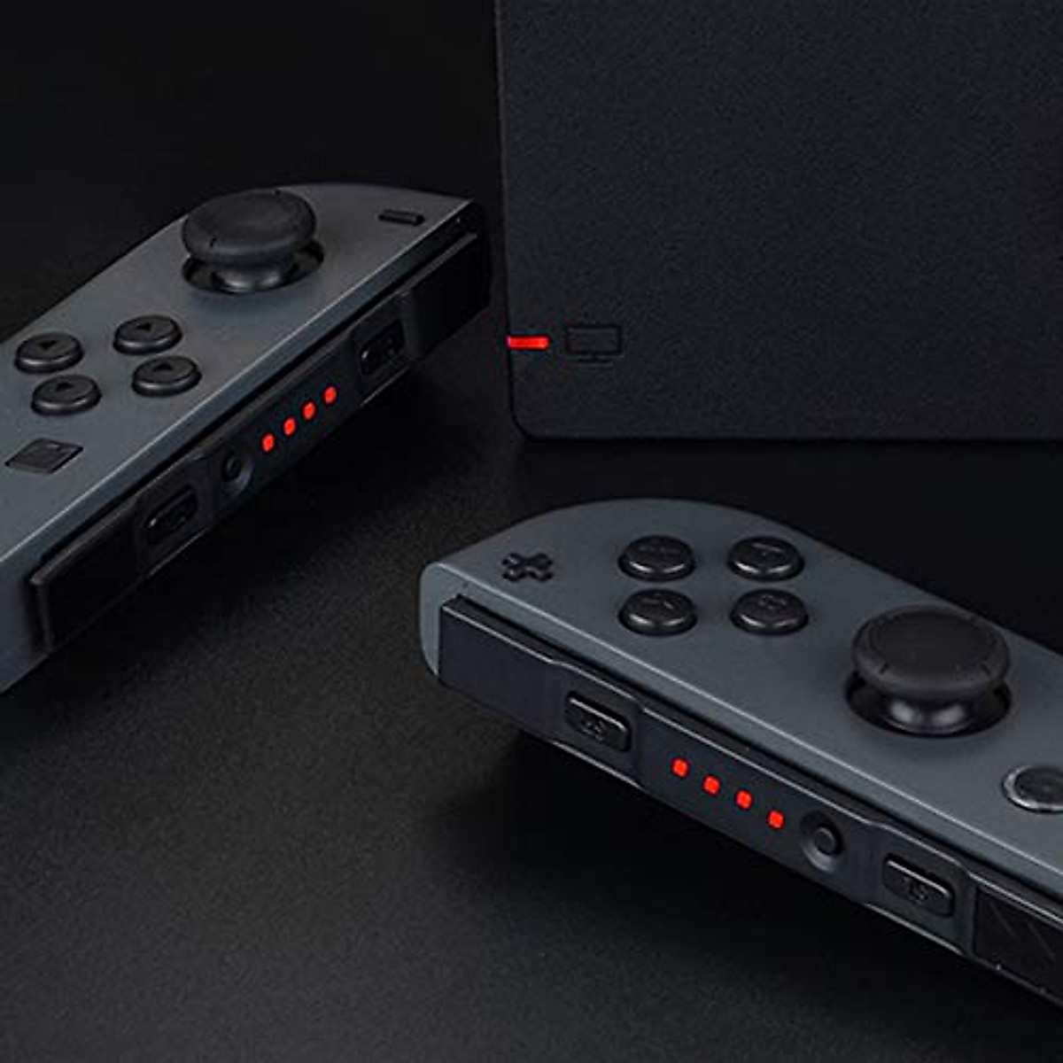 eXtremeRate Firefly LED Tuning Kit for Nintendo Switch Joycons Dock NS Joycon SL SR Buttons Ribbon Flex Cable Indicate Power LED - Red (Joycons Dock NOT Included)