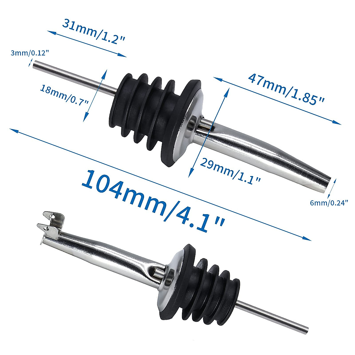 Unlorspy 12PCS Stainless Steel Bottle Pourers, Liquor Pour Spouts Set with Flip Top for About 3/4" Bottle Mouth