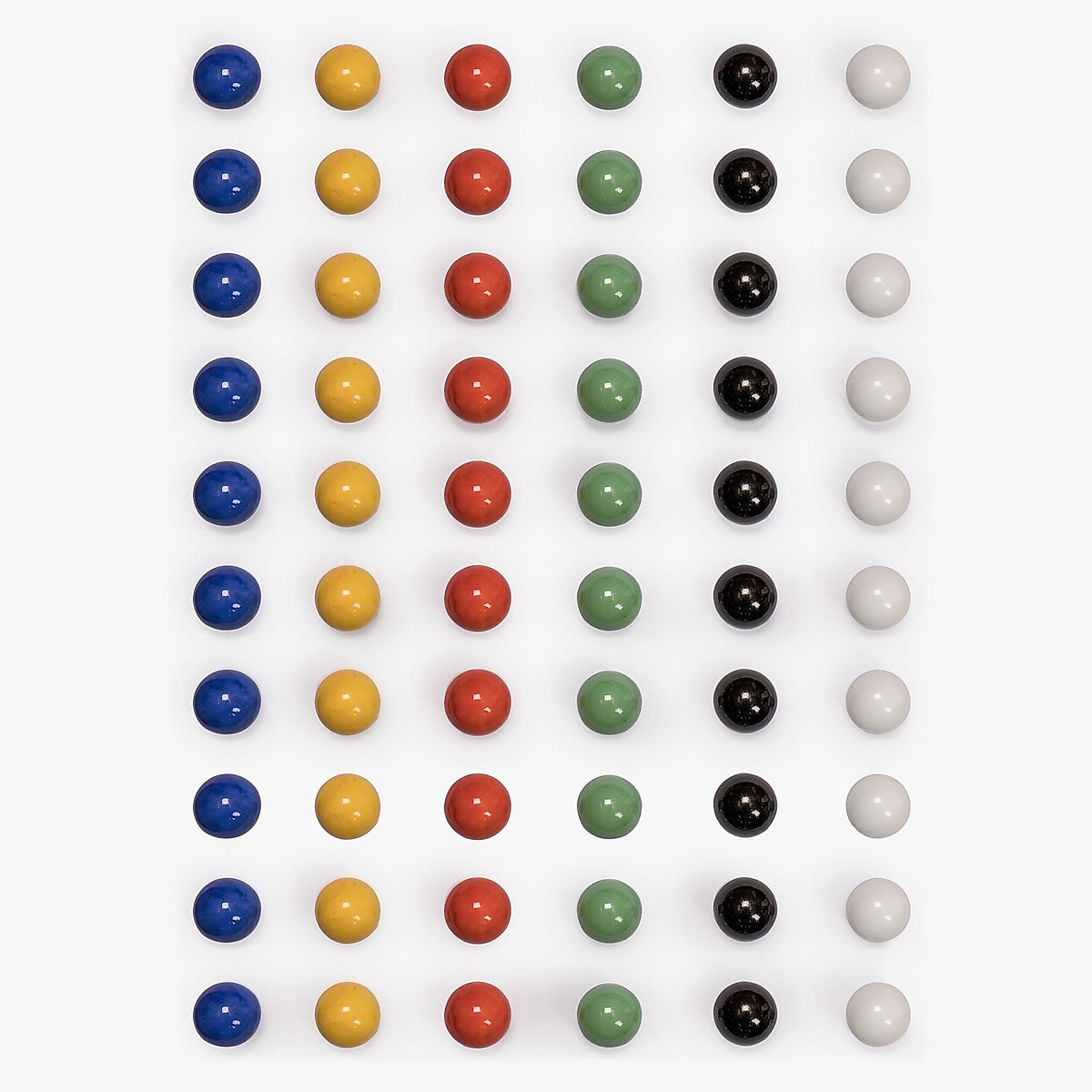 Yellow Mountain Imports 60 Pieces Chinese Checkers Glass Marbles Set with Solid Colors - 16 Millimeters