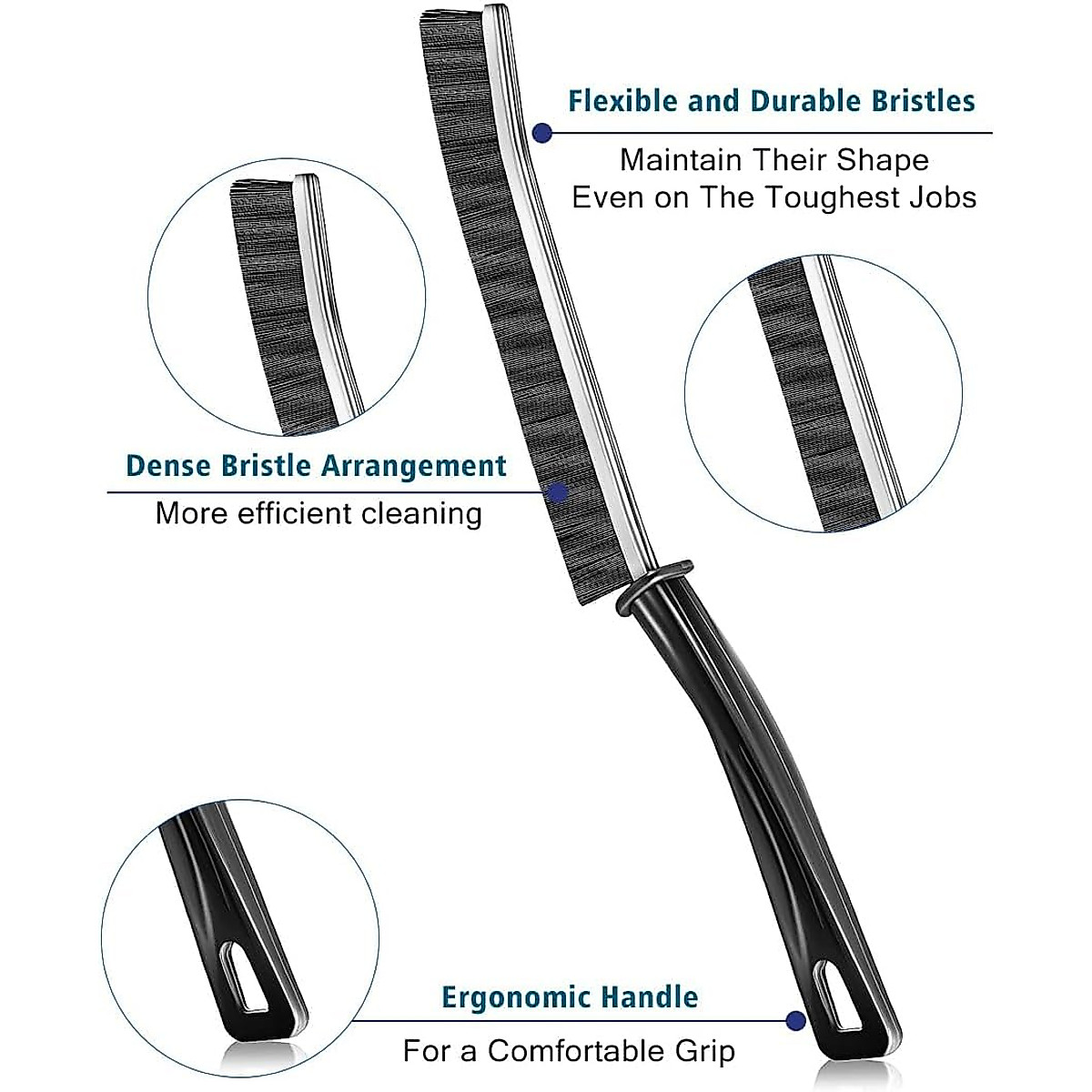 4 Pieces Gap Cleaning Brush, Hard Bristle Crevice Cleaning Brush, for Hard-to-Reach Areas in Bathrooms, Kitchen Tiles, Window Slots, Etc