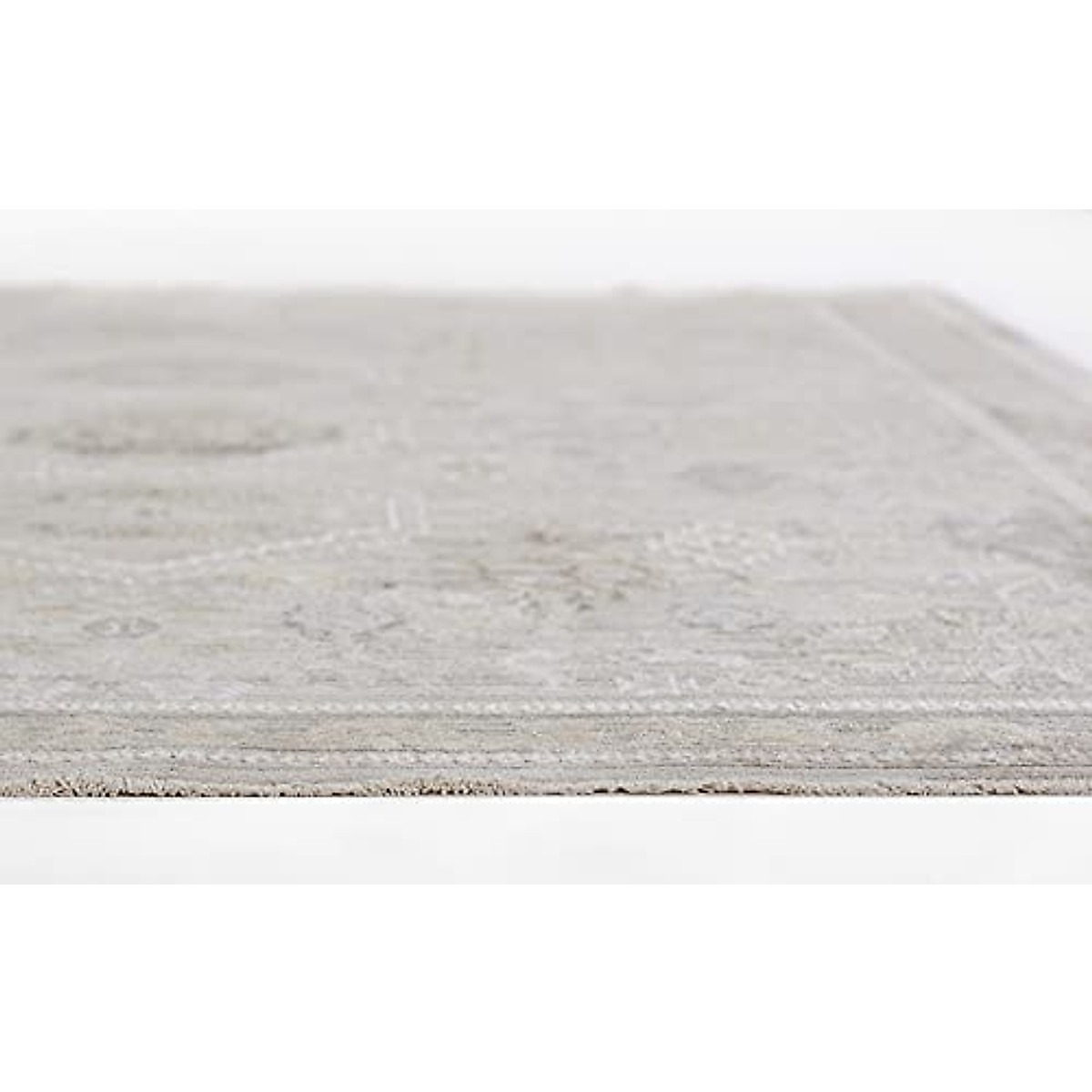 Momeni Cambridge Viscose and PES Traditional Indoor Area Rug, Grey, 3'11" X 5'5"