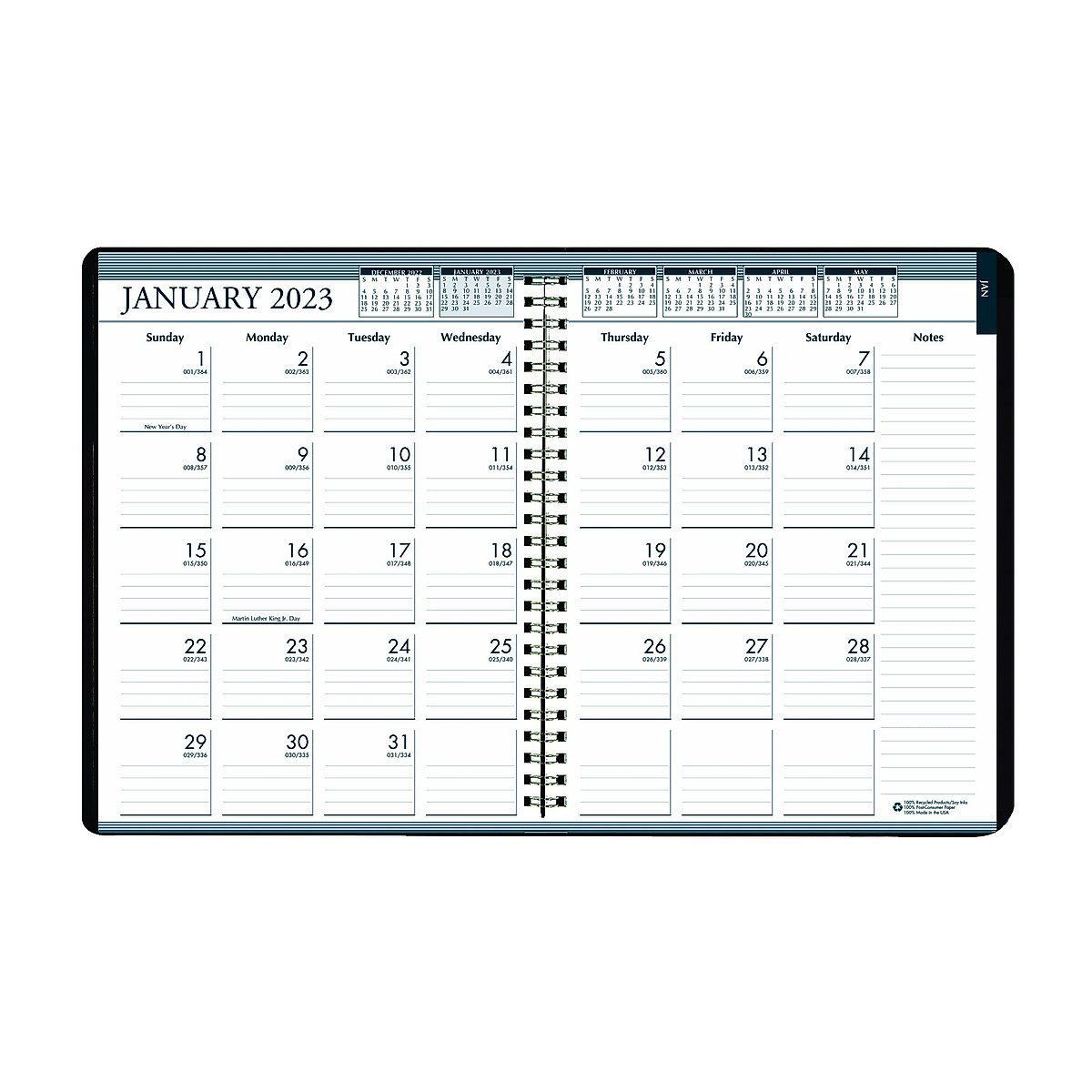 House of Doolittle 2023 Weekly and Monthly Planner Calendar, Black Cover, Tabbed, 8.5 x 11 Inches, January - December (HOD28302-23)