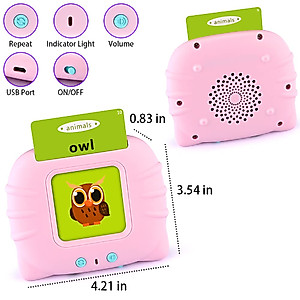 Talking Flash Cards for Toddler Toys 2 3 4 Year Old Boys Girls,Autism Sensory Toys for Children,Toddler Learning Educational Toys Speech Therapy Toys,Birthday Gift