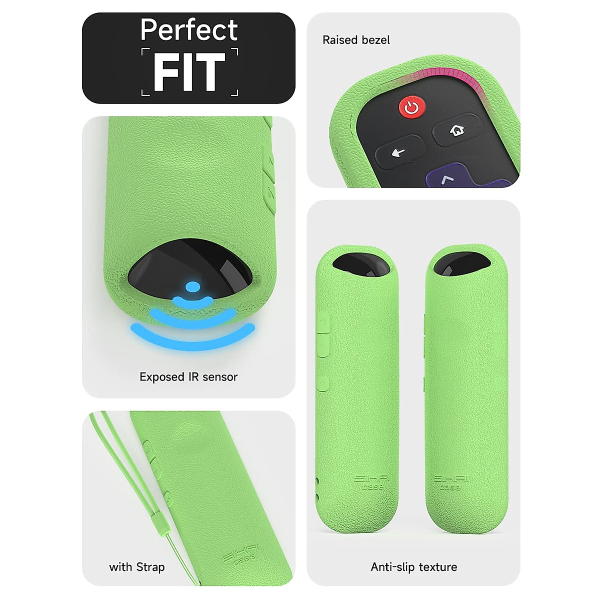 Remote Case for Roku Smart TV RC280 RC282 URC280J XRC280J Remote Control Universal Replacement Lightweight Silicone Case Cover Sleeve Skin with Lanyard for Roku TV Remote