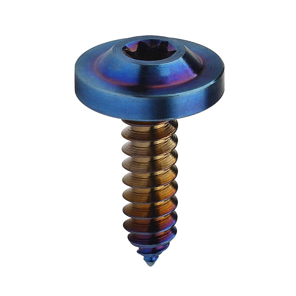 Wanyifa Titanium M4 M5 15 17 20mm Self Tapping Screw Torx Head Motorcycle Bolt Pack of 4 (M4x15mm, Burnt Blue)
