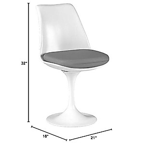 Modway Lippa Mid-Century Modern Upholstered Fabric Swivel Kitchen and Dining Room Chair in Gray