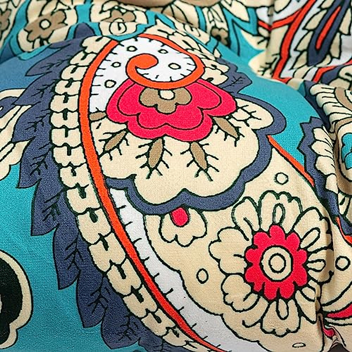 Makimoo 2-Pack Outdoor/Indoor Wicker Patio Seat Cushion Pad with Ties - Weather Resistant, Decorative Dining Chair Cushion, 17" x 17" (Blue Trumpet Flowers)