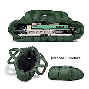 SADDROP Handbags for women,handbags,Large Puffer Tote Bag, Hobo bags for women，Trendy tote bag (Green)