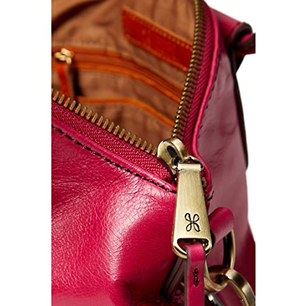 HOBO Sheila Zip Top Small Crossbody Bag for Women - Leather Construction with Top Handle, Cotton Lining, and Removable Strap Fuchsia One Size One Size