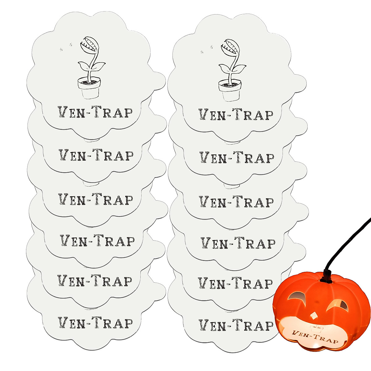 12 Pumpkin Shaped Flea Board Refill Replacement Traps - Glue Discs Fits Halloween Pumpkin Shape Trap