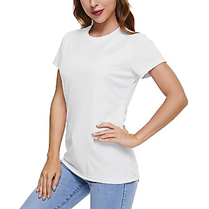 KEFITEVD Women's Short Sleeve Shirts Breathable Running Active Tee Lightweight Quick Dry Workout Yoga Athletic T-Shirt Navy