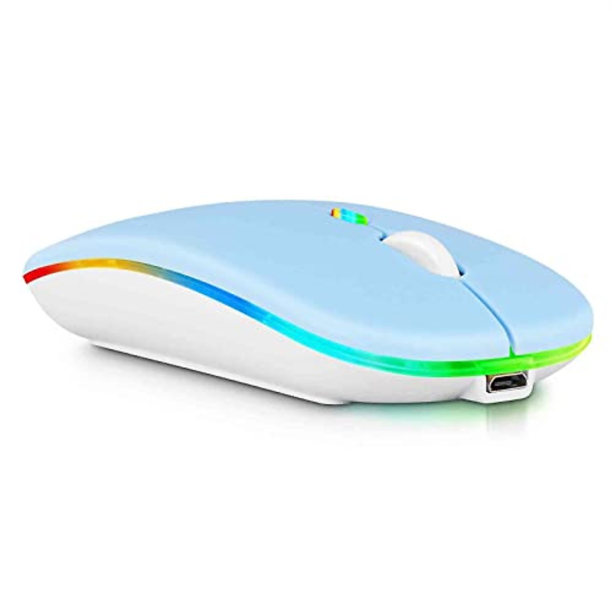 UrbanX 2.4GHz & Bluetooth Mouse, Rechargeable Wireless Mouse for Huawei nova 6 5G Bluetooth Wireless Mouse for Laptop/PC/Mac/Computer/Tablet/Android RGB LED Sky Blue