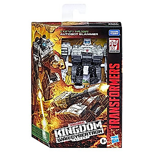 Transformers Toys Generations War for Cybertron: Kingdom Deluxe WFC-K33 Autobot Slammer Action Figure - Kids Ages 8 and Up, 5.5-inch