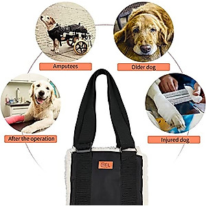 4-120 lbs Dog Lift Harness Adjustable Dog Sling for Large Dogs Lift Support and Rehab Harness for Weak Rear Legs, Soft Hind Leg Support Helps Senior, Injured, Disabled and After ACL Surgery (Large)