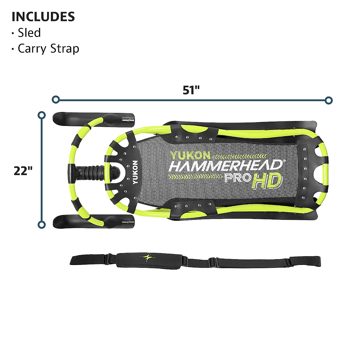 Yukon Charlie's Hammerhead Pro HD Sled | Single Rider, Speed and Steering Control, 52-inch x 22-inch