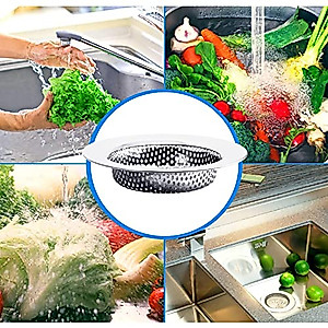 2 Pack Kitchen Sink Drain Strainer and Anti-Clogging Kitchen Sink Stopper - Kitchen Drainer and Stopper Set for Standard 3-1/2 Inch Kitchen Sink Drain