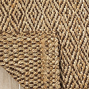 SAFAVIEH Natural Fiber Collection Accent Rug - 3' x 5', Natural & Brown, Handmade Boho Farmhouse Fringe Jute, Ideal for High Traffic Areas in Entryway, Living Room, Bedroom (NF183A)
