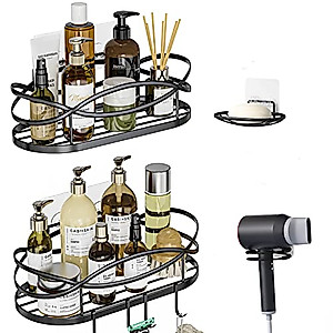 Shower Caddy Basket, Shower Shelf 4Pack, Adhesive Drill-Free, Rustproof Shower Organizer for Inside Shower & Kitchen,Shower Rack for Bathroom Storage