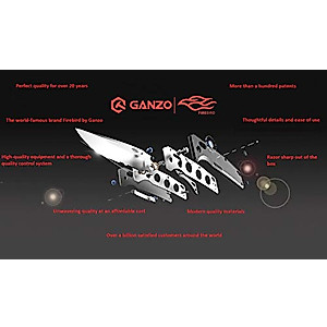 Firebird GANZO FH41-CG Pocket Folding Knife D2 Steel Blade G10 Handle with Clip Hunting Fishing Camping Outdoor EDC Knife (Grey)